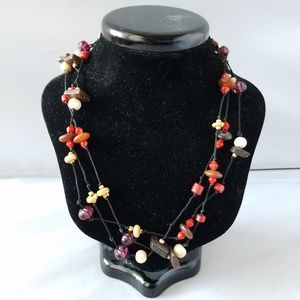 VJ | Jewelry | Vj Signed Beaded 3 Strand Necklace 9 | Poshmark